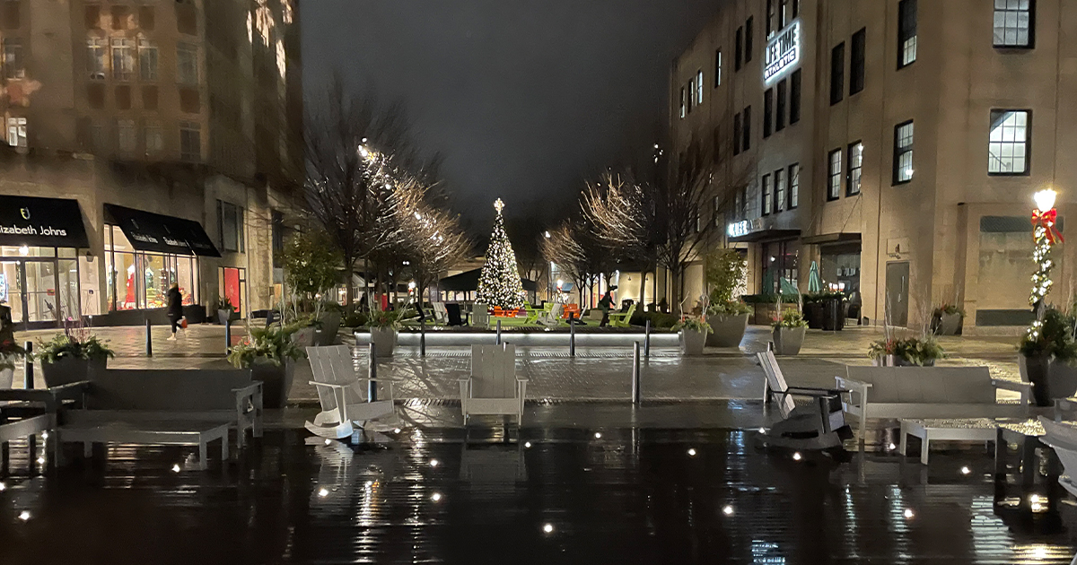 Holiday Night Scene - Suburban Square - This Is Lower Merion And Narberth